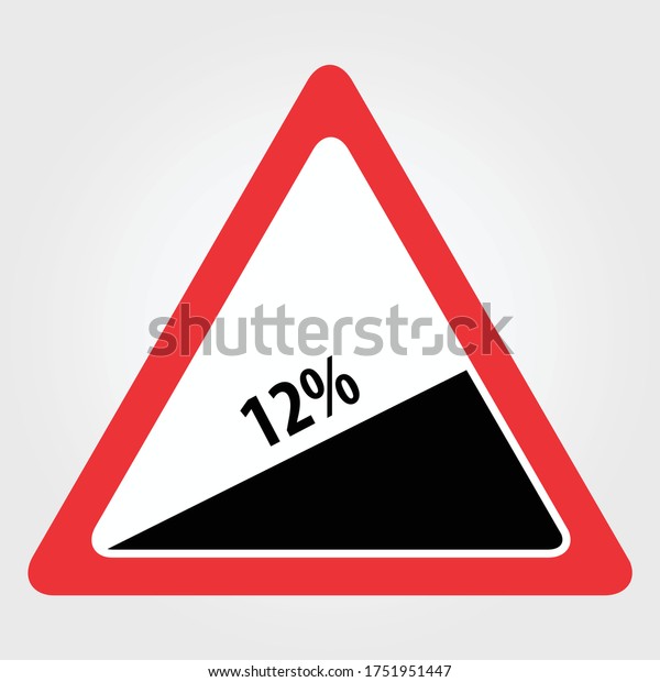 Steep Slope Road Sign Vector Illustration Stock Vector (Royalty Free ...