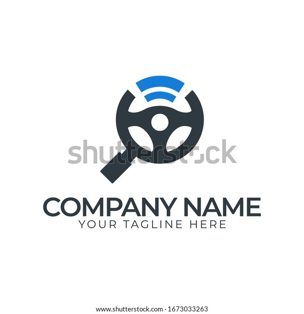 Steering Car Logo Design Template Minimal Stock Vector (Royalty Free ...