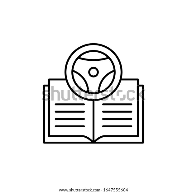 Steering Wheel Book Icon Simple Line Stock Vector (Royalty Free ...