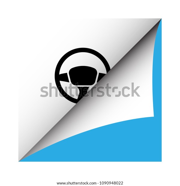 Steering Wheel Icon Bent Corner Vector Stock Vector (Royalty Free ...