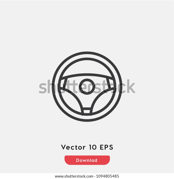 Steering wheel icon. Car, auto vector line icon. Automobile, machine ...