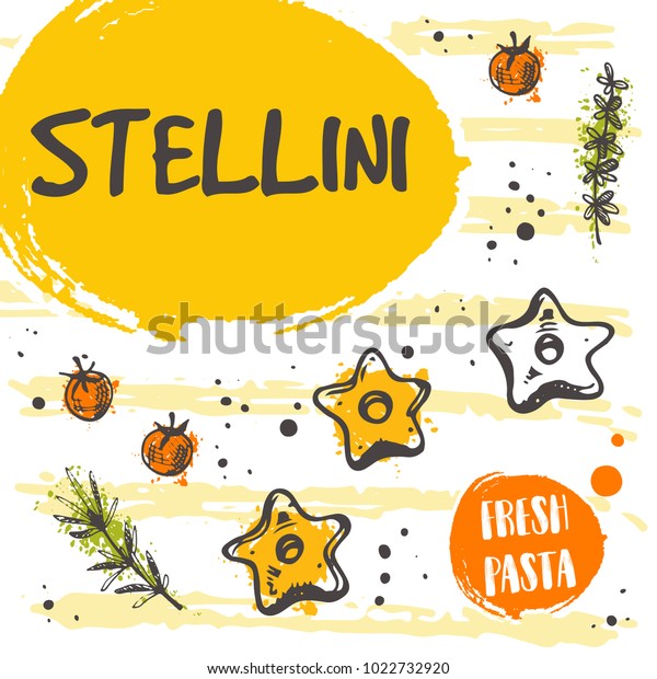 Stellini Pasta Card Concept Design Italian Stock Vector (Royalty Free ...