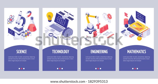 Stem Education Vertical Banners Modern Lab Stock Vector (Royalty Free ...