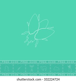 Stencil Flies Simple Outline Flat Vector Stock Vector (Royalty Free ...