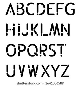 Stencil Font Typeface Black Modular Round Stock Vector (Royalty Free ...