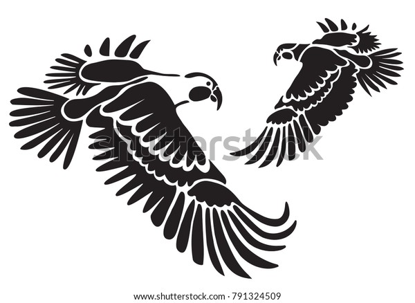 Stencil Laser Cutting Parrot Macaw Ara Stock Vector (Royalty Free ...