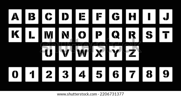 Stencil Letters Numbers Laser Cutting Transferring Stock Vector ...