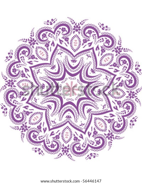 Stencil Mandala Indian Design Stock Vector (Royalty Free) 56446147