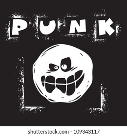 Stencil Poster Punk Stock Vector (Royalty Free) 109343117