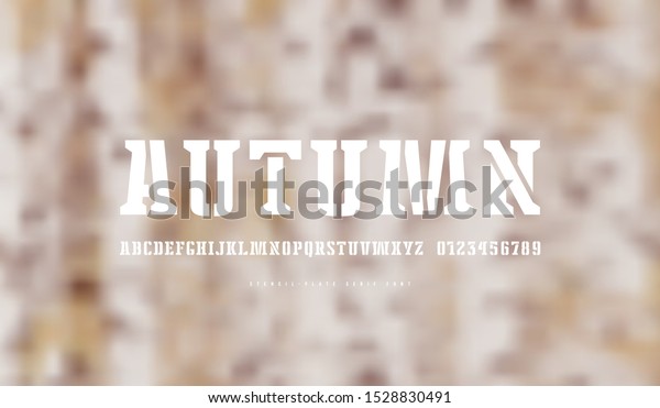 Stencilplate Serif Font Letters Numbers Logo Stock Vector (Royalty Free ...