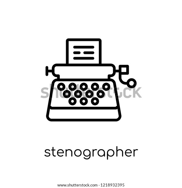 Stenographer Icon Trendy Modern Flat Linear Stock Vector (Royalty Free ...