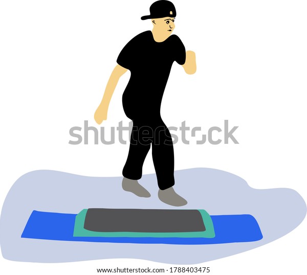 Step Aerobics Hand Drawing Sketch Modern Stock Vector (Royalty Free ...