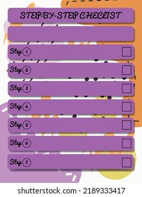 Step By Step Checklist Template Design Stock Vector (Royalty Free ...
