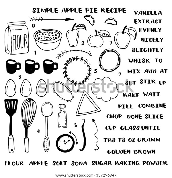 Step By Step Doodle Pastry Baking Stock Vector (Royalty Free) 337296947