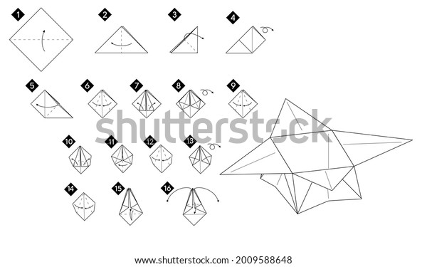 Step By Step How Make Origami Stock Vector (Royalty Free) 2009588648 ...