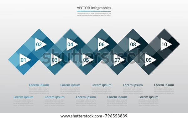 Step By Step Infographic Blue Template Stock Vector (Royalty Free ...