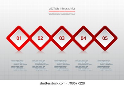 Step By Step Infographic Red Timeline Stock Vector (Royalty Free ...