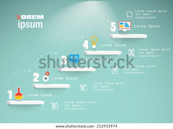 Step By Step Infographics Illustration Icons Stock Vector (Royalty Free ...