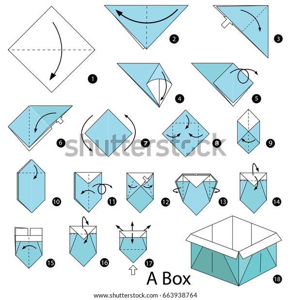 Step by step instructions how to make origami A Box.