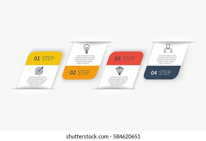 Step By Step Vector Infographics Element: เวกเตอร์สต็อก (ปลอดค่า ...