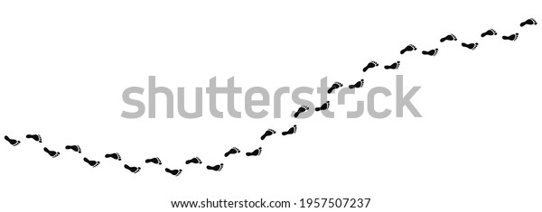 Step Footprints Paths Silhouette Human Footprints Stock Vector (Royalty ...