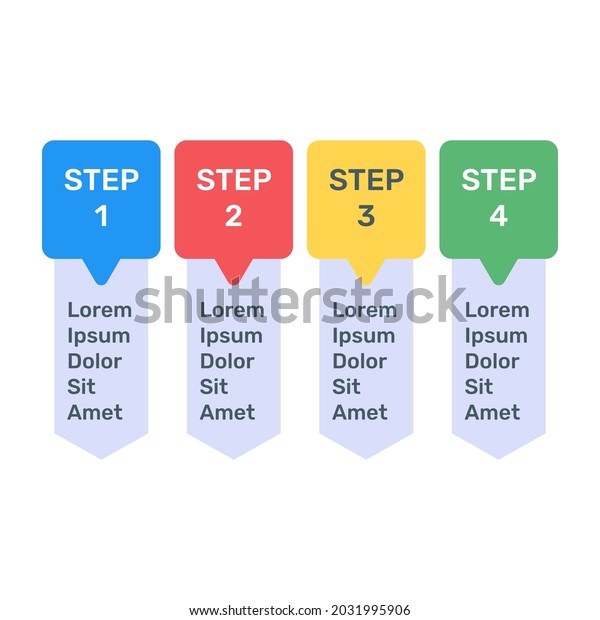 Step Labels Infographic Icon Flat Design Stock Vector (Royalty Free ...