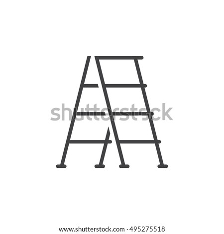 Step Ladder Line Icon Outline Vector Stock Vector (Royalty Free ...