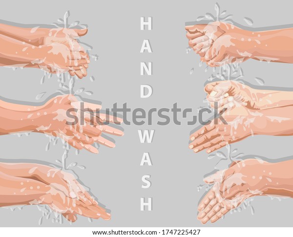 Steps Cleaning Hands Illustration Hand Hygiene Stock Vector (Royalty ...