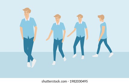 Steps Frame Young Man Turn Movement Stock Vector (Royalty Free ...