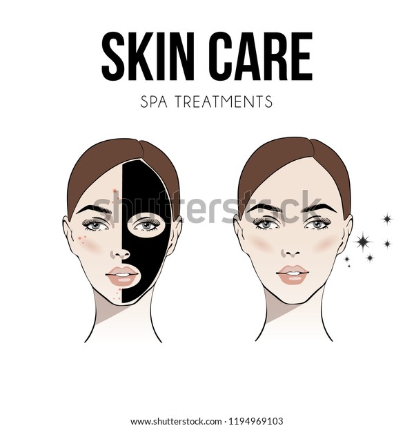 Steps How Apply Facial Mask Treat Vector De Stock Libre De Regalías