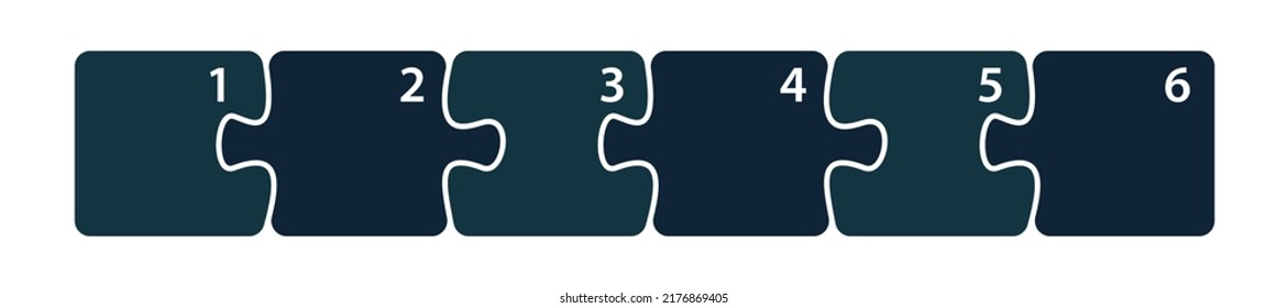 Steps Infographics Puzzle Sequence Six Elements Stock Vector (Royalty ... Steps Infographics Puzzle Sequence Six Elements Stock Vector (Royalty ...
