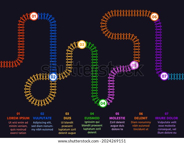 Steps Options Infographic Railway Track Map Stock Vector (Royalty Free ...