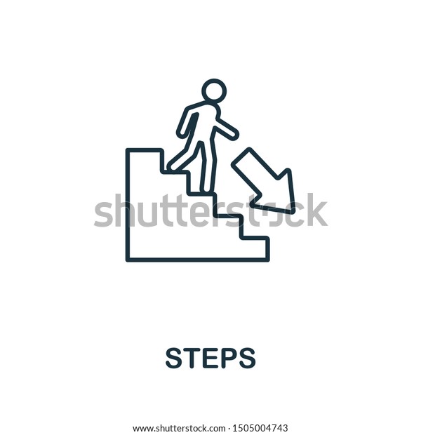 Steps Outline Icon Thin Line Concept Stock Vector (Royalty Free ...