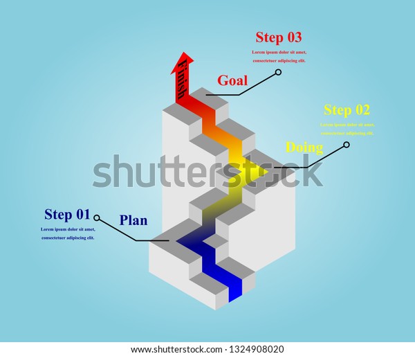 Steps Starting Business Template Infographic Stairs Stock Vector ...