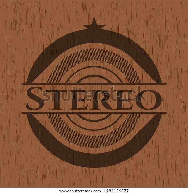 Stereo Realistic Wood Emblem Vector Illustration Stock Vector (Royalty ...