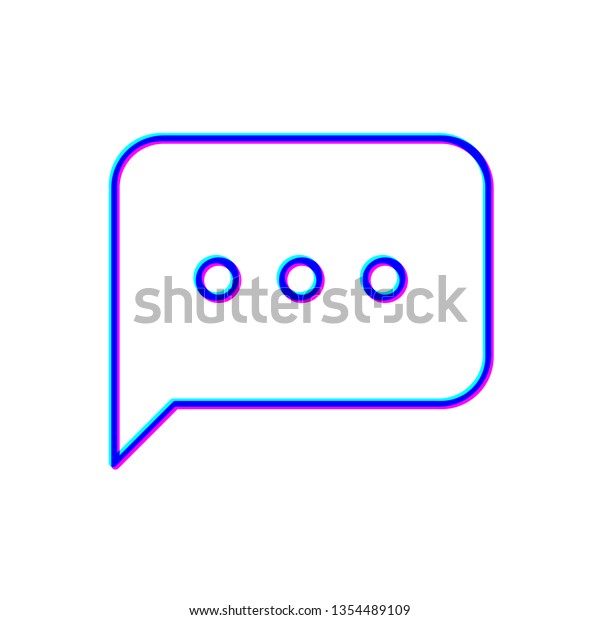 Stereoscopic Image New Message Dialog Chat Stock Vector (Royalty Free ...
