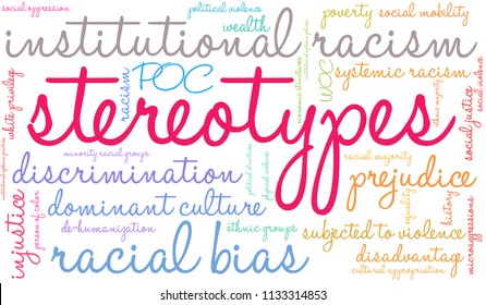 Stereotypes Word Cloud On White Background Stock Vector (Royalty Free ...