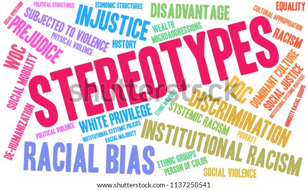 Stereotypes Word Cloud On White Background Stock Vector (Royalty Free ...