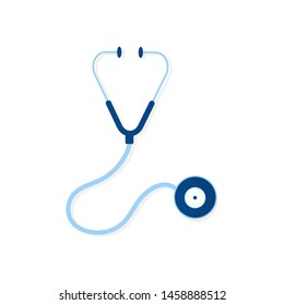 Stethoscope Flat Design Concept Isolated White Stock Vector (Royalty ...