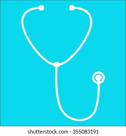 Stethoscope Icon Outline On Blue Background Stock Vector (Royalty Free ...
