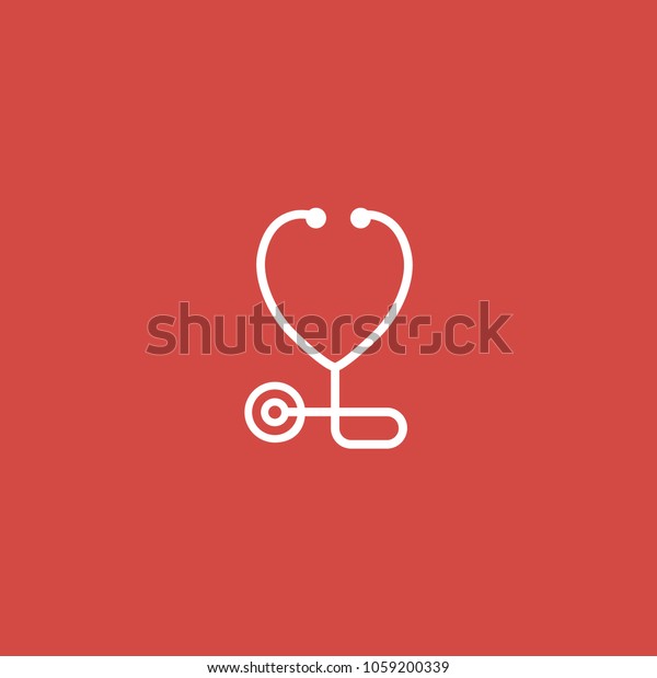Stethoscope Icon Sign Design Red Background Stock Vector (Royalty Free ...