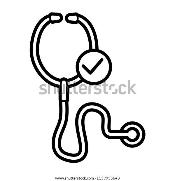Stethoscope Line Art Icon Vector Template Stock Vector (Royalty Free ...
