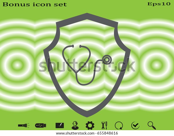 Stethoscope Shield Badge Vector Illustration Eps10 Stock Vector ...