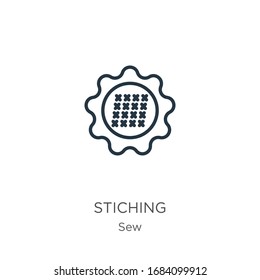 Stiching Icon Thin Linear Stiching Outline Stock Vector (Royalty Free ...
