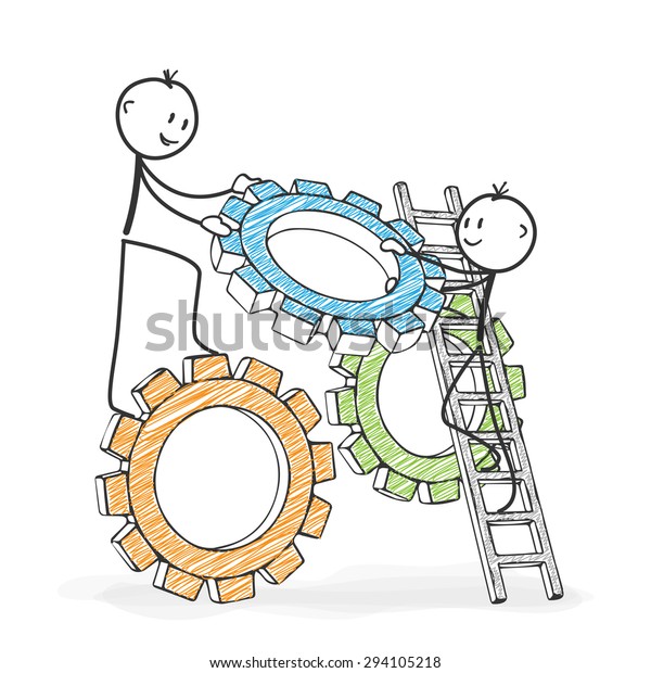 Stick Figure Action Stickman Helping His Stock Vector (Royalty Free ...