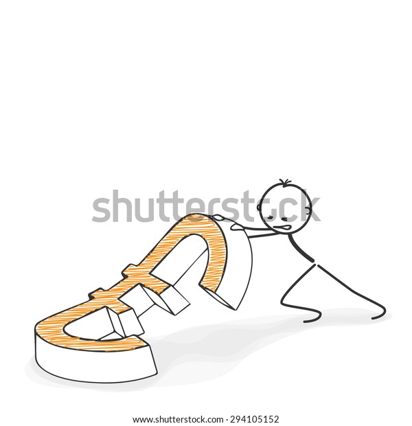 Stick Figure Action Stickman Helps Euro Stock Vector (Royalty Free ...