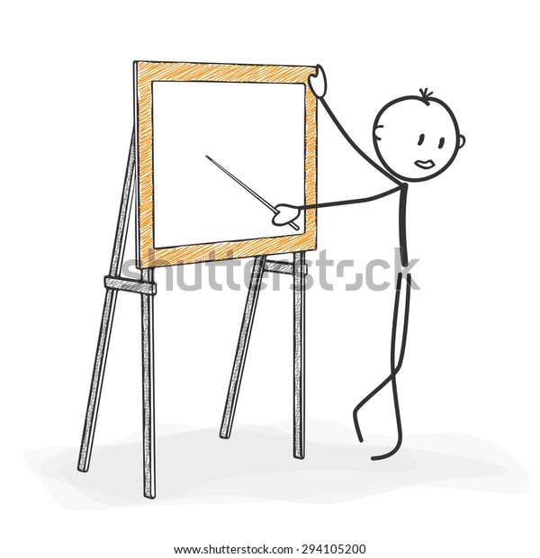 Stick Figure Action Stickman While Teaching 库存矢量图（免版税）294105200 ...