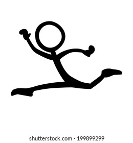 Stick Figure Ballet Leap: vector de stock (libre de regalías) 199899299 ...