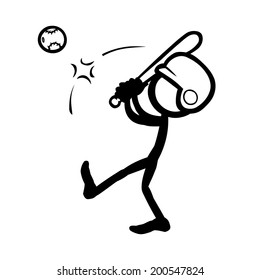Stick Figure Baseball Softball Hit 库存矢量图（免版税）200547824 | Shutterstock