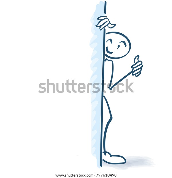 Stick Figure Behind Wall 스톡 벡터(로열티 프리) 797610490 | Shutterstock